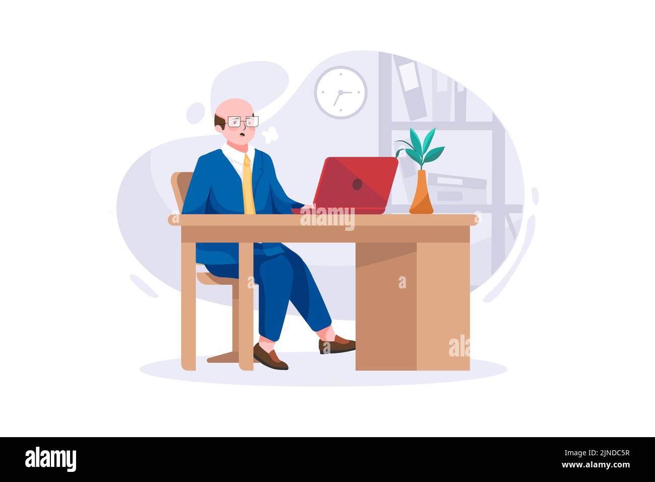 Business Office Illustration concept. Flat illustration isolated on white background Stock ...