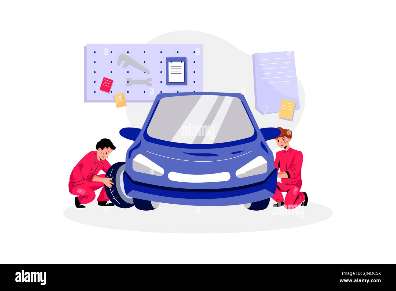 Auto Service Illustration concept. Flat illustration isolated on white ...