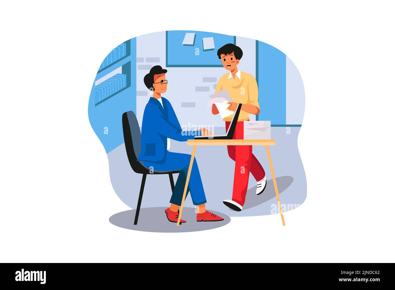 Business Office Illustration concept. Flat illustration isolated on ...