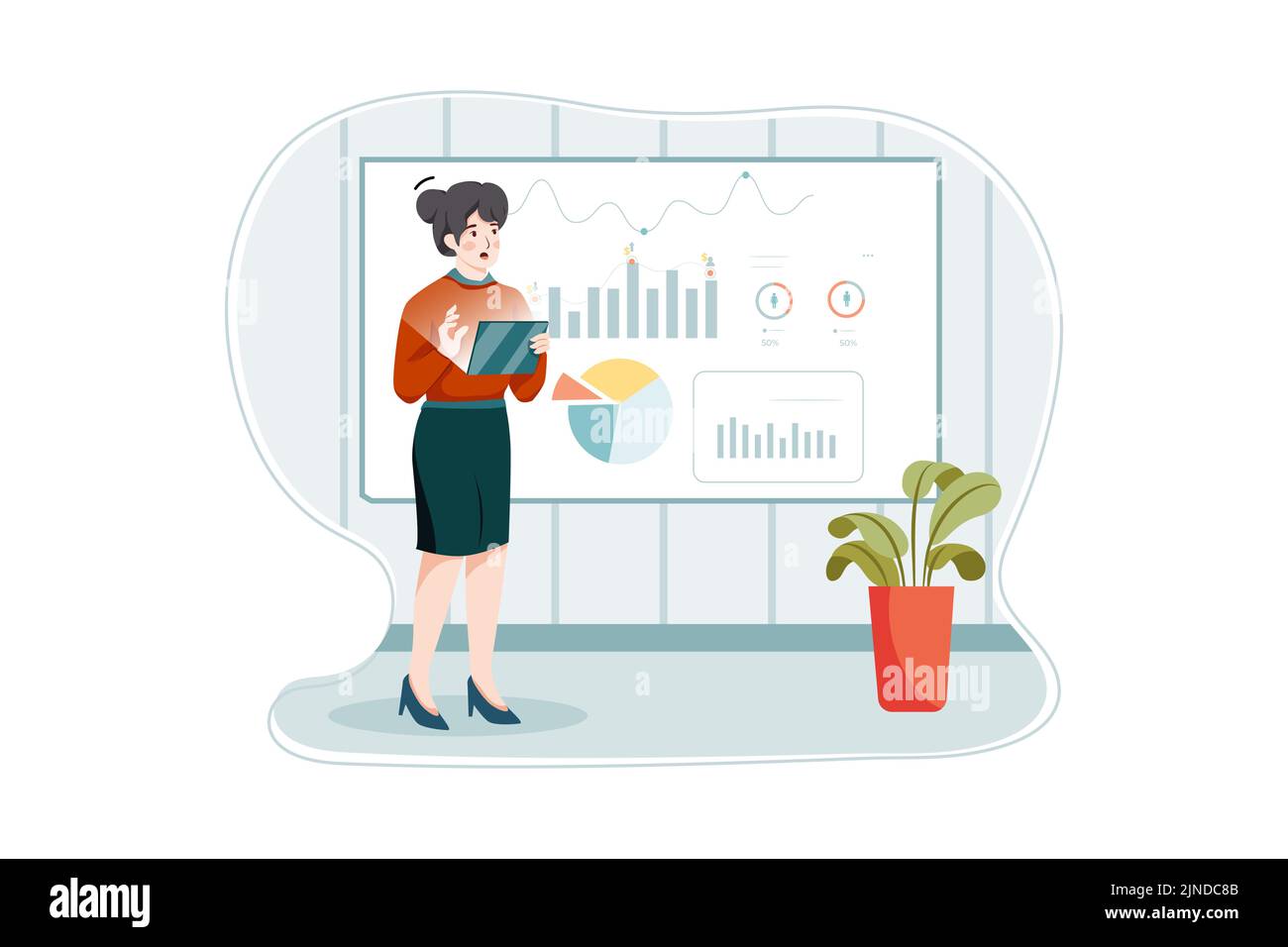 Business Illustration concept. Flat illustration isolated on white ...