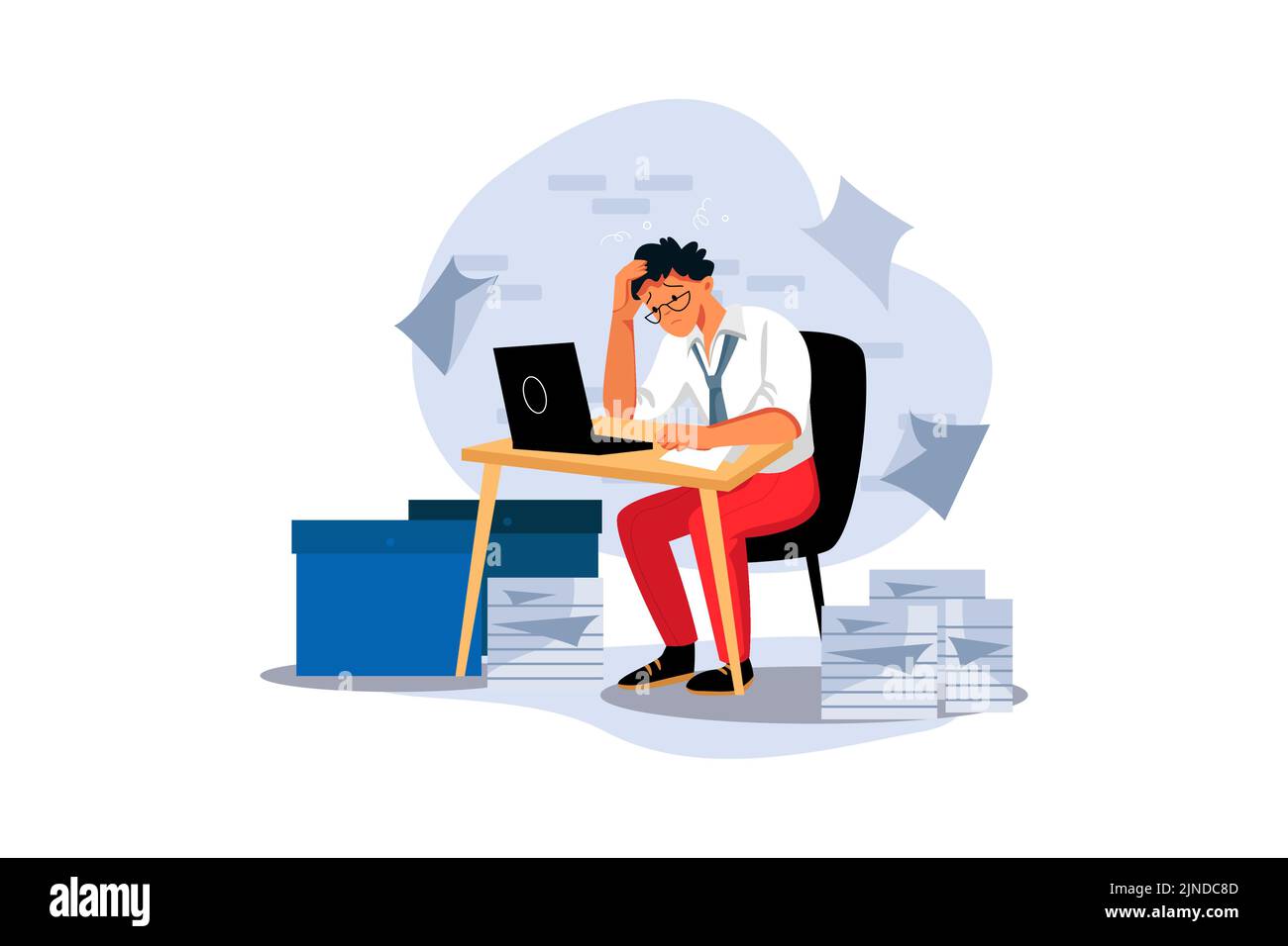 Business Office Illustration concept. Flat illustration isolated on white background Stock ...