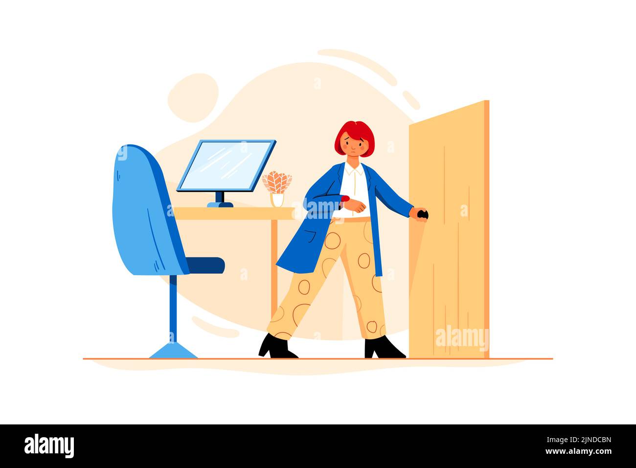 Office Work Illustration concept. Flat illustration isolated on white ...