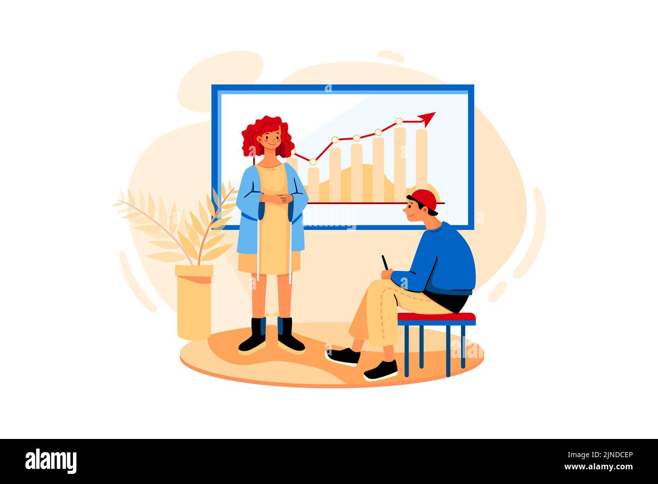 Office Work Illustration concept. Flat illustration isolated on white ...