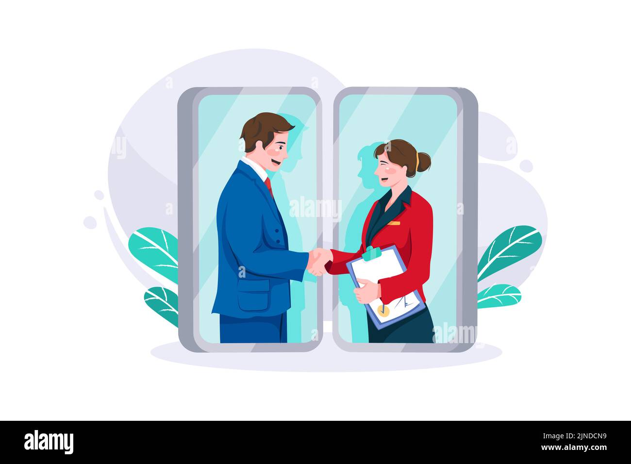 Business Office Illustration concept. Flat illustration isolated on ...