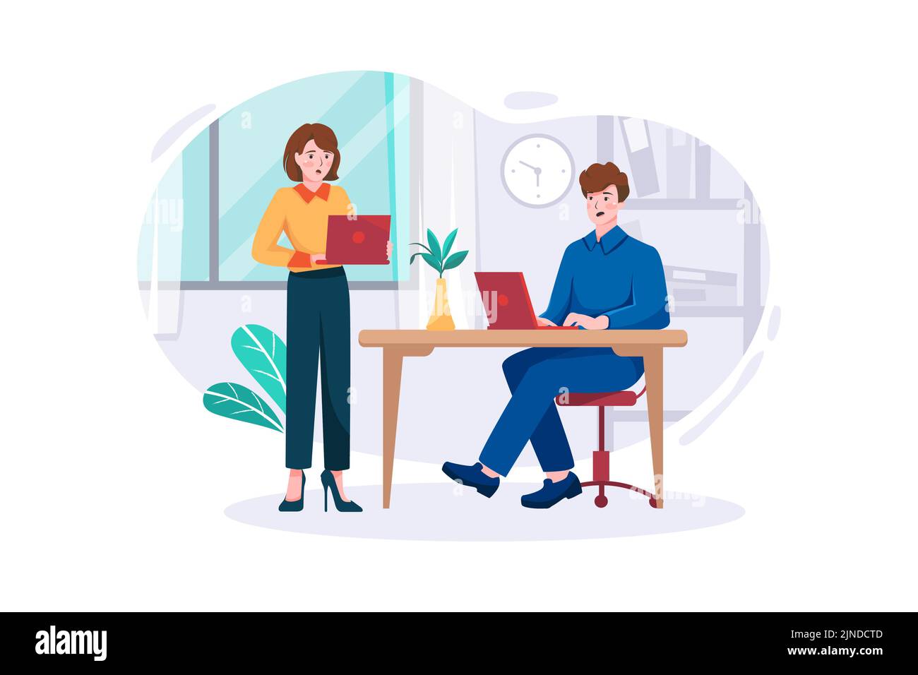 Business Office Illustration concept. Flat illustration isolated on ...