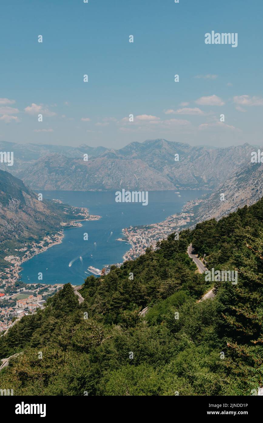 Beautiful nature mountains landscape. Kotor bay, Montenegro. Views of ...