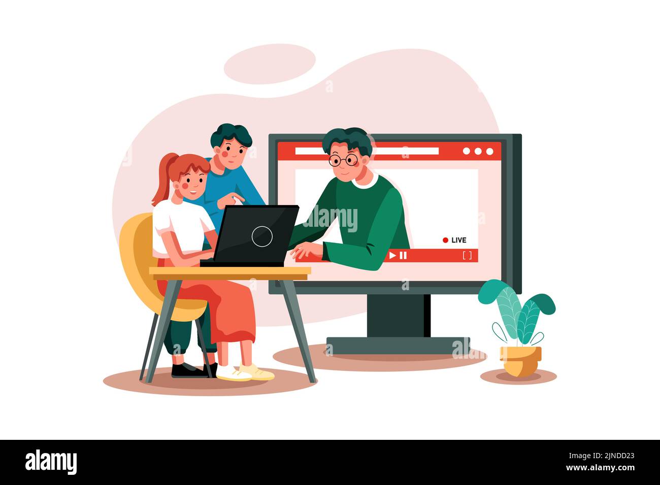 Online Course Illustration concept. Flat illustration isolated on white ...