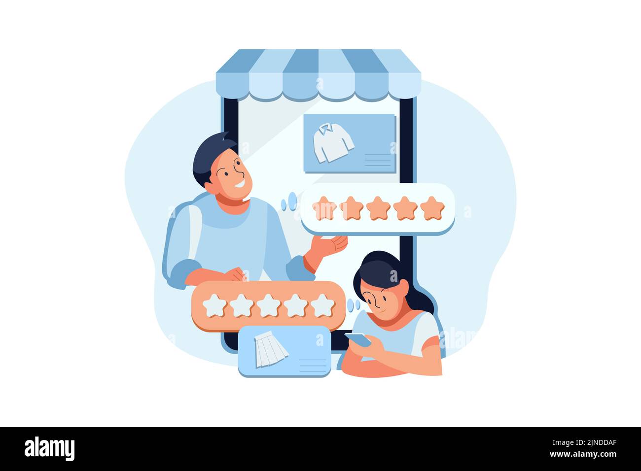 Online Review Illustration concept. Flat illustration isolated on white ...