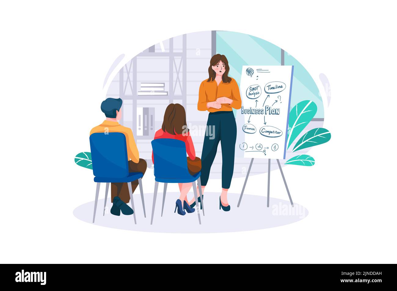 Business Office Illustration concept. Flat illustration isolated on ...