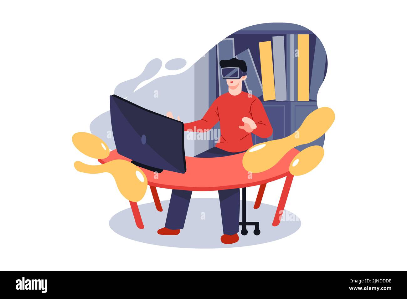 Virtual Reality Illustration concept. Flat illustration isolated on ...