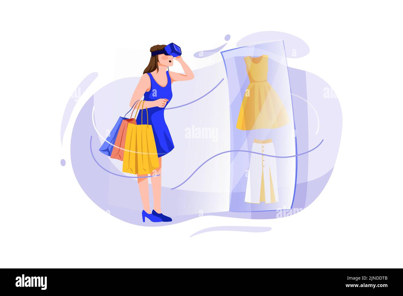 Virtual Reality Illustration concept. Flat illustration isolated on ...