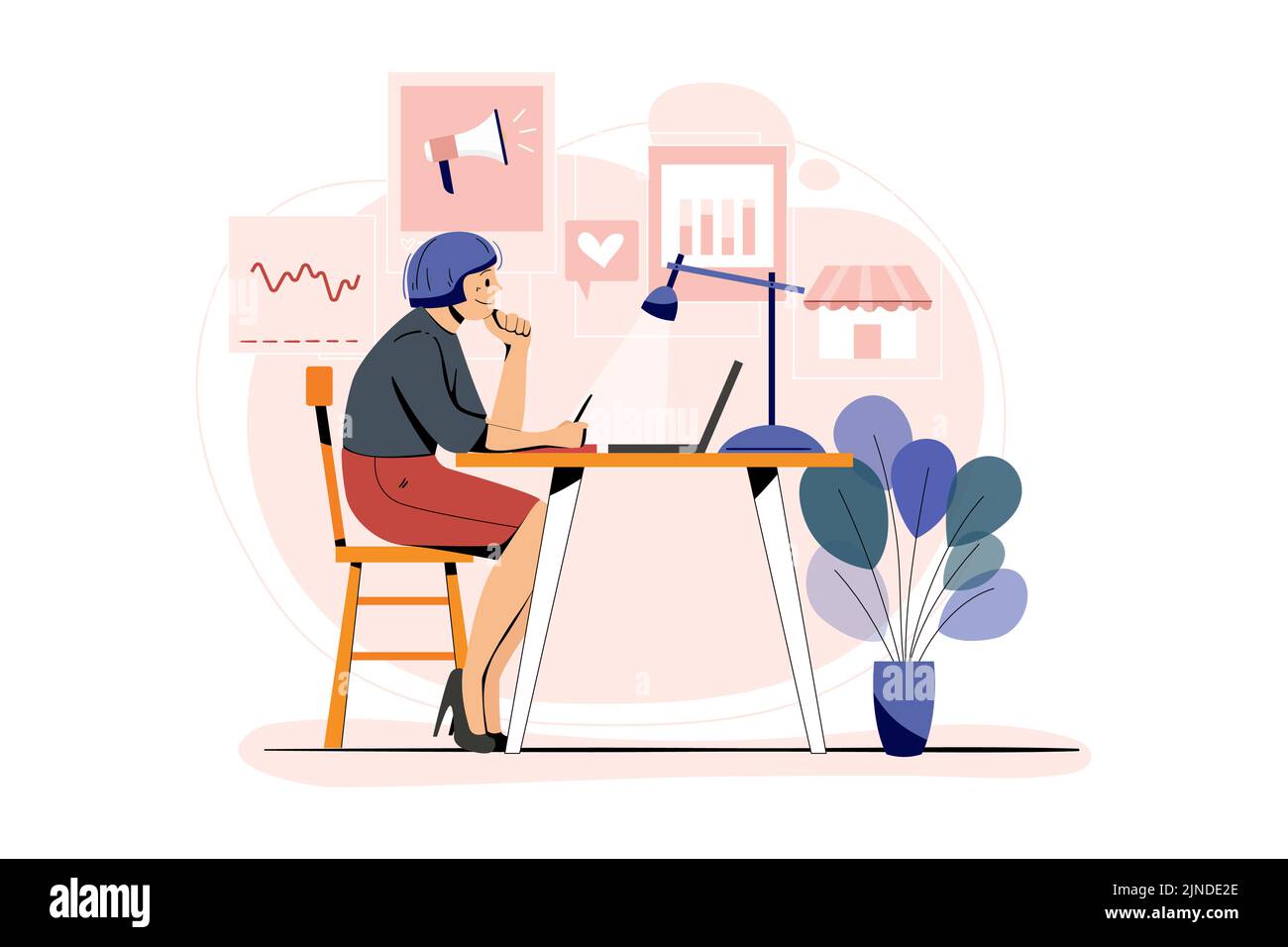 Digital Marketing Illustration concept. Flat illustration isolated on ...