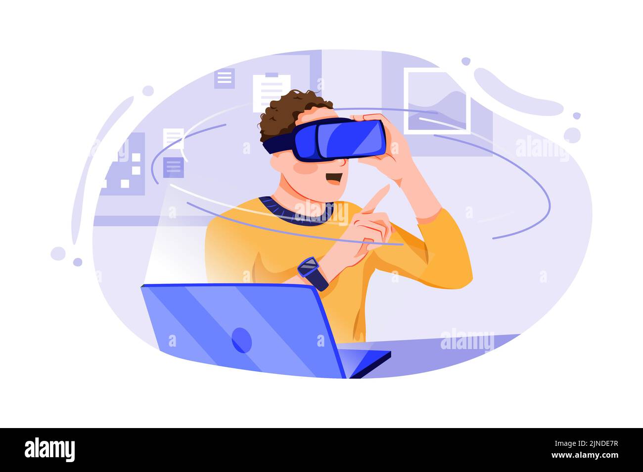 Virtual Reality Illustration concept. Flat illustration isolated on ...