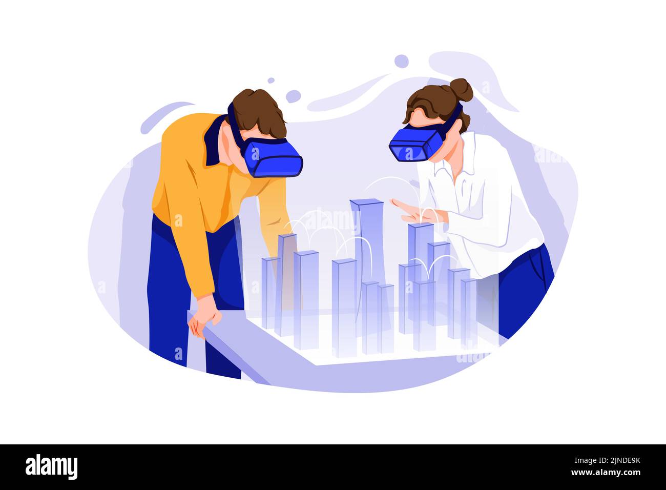 Virtual Reality Illustration concept. Flat illustration isolated on ...
