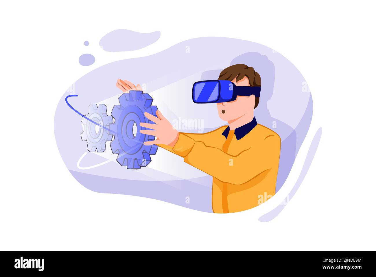 Virtual Reality Illustration concept. Flat illustration isolated on ...