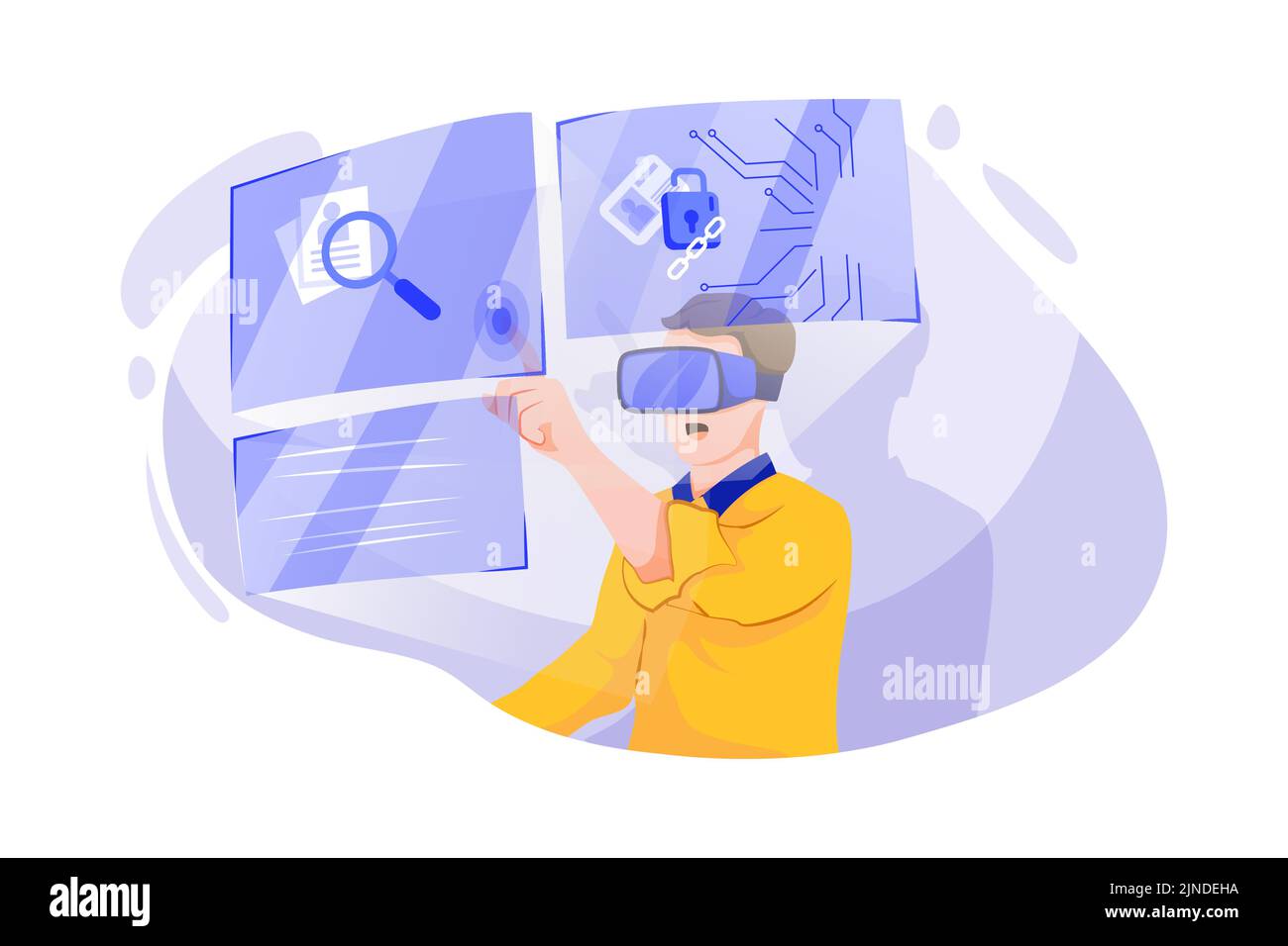 Virtual Reality Illustration concept. Flat illustration isolated on ...