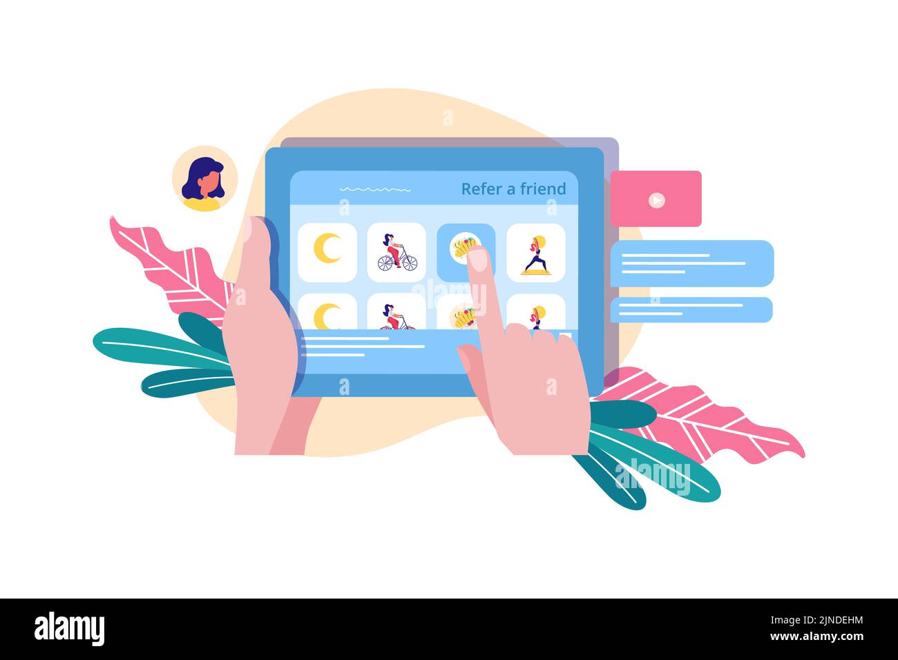 Refer a friend Illustration concept. Flat illustration isolated on ...