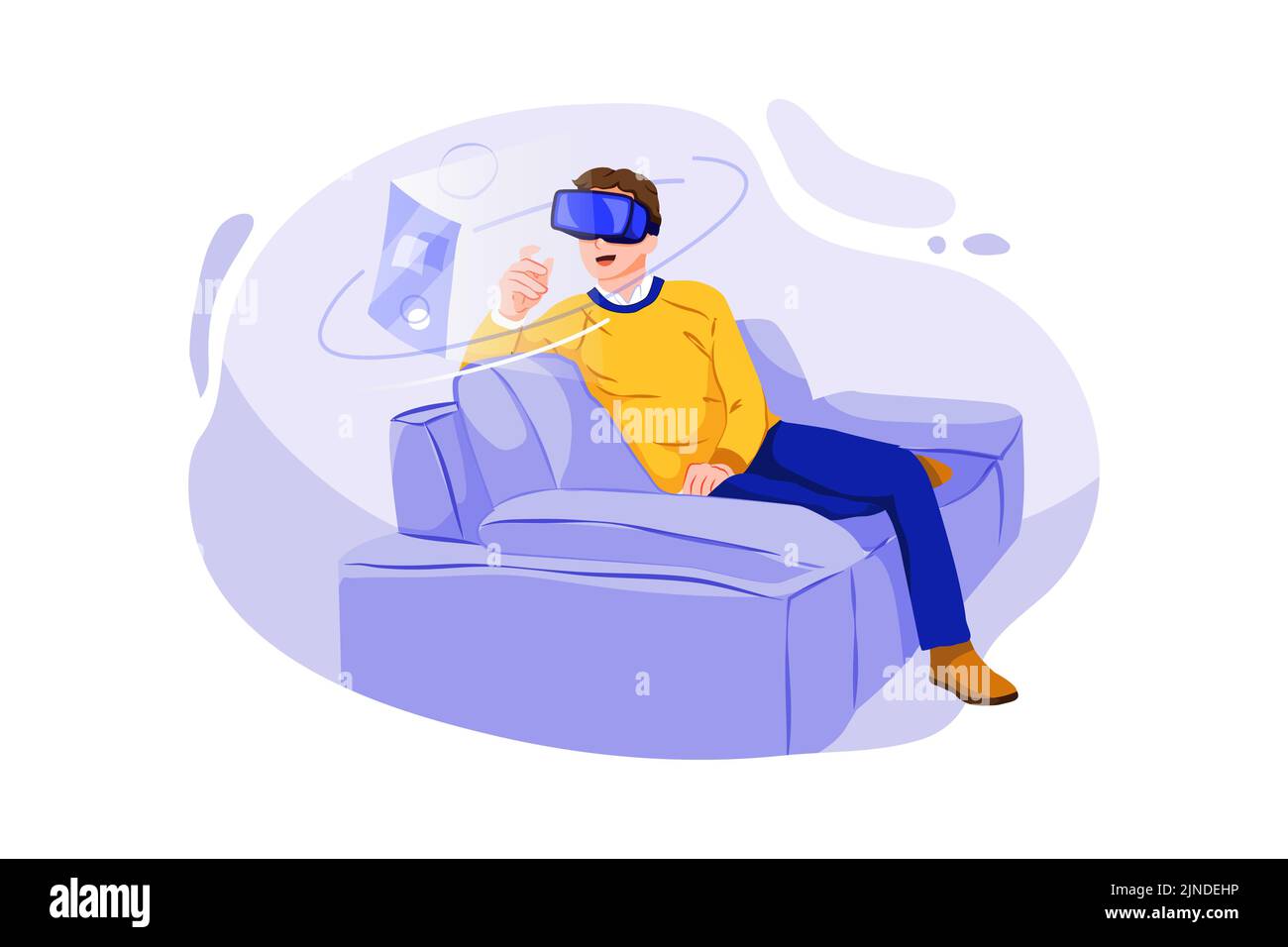 Virtual Reality Illustration concept. Flat illustration isolated on ...