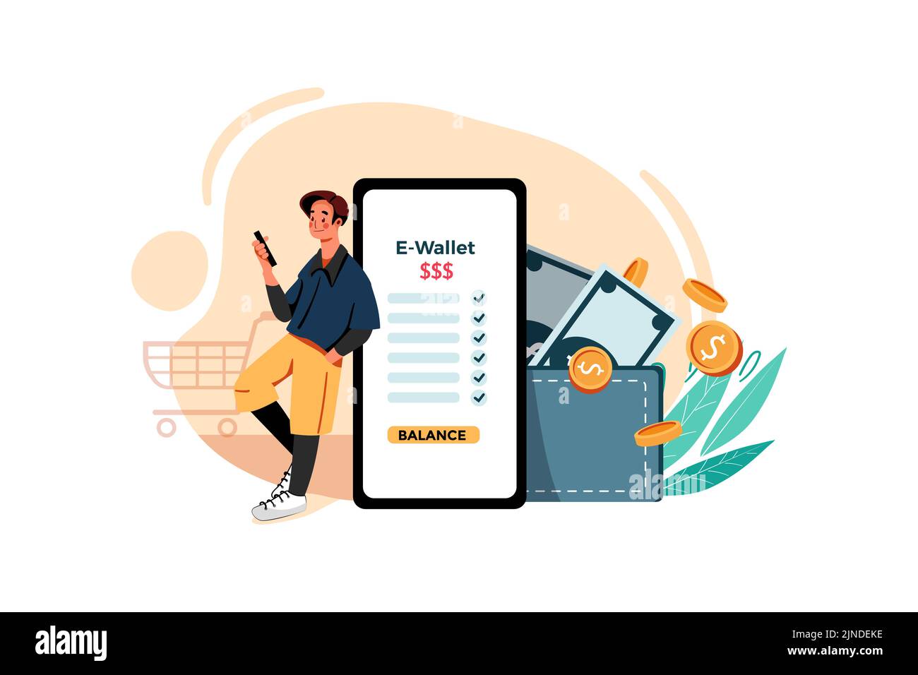 Digital Wallet Illustration concept. Flat illustration isolated on ...