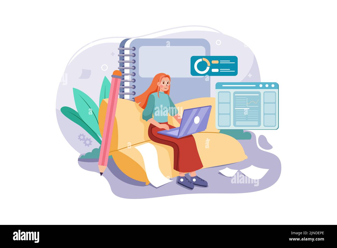 Agency Company Illustration concept. Flat illustration isolated on ...