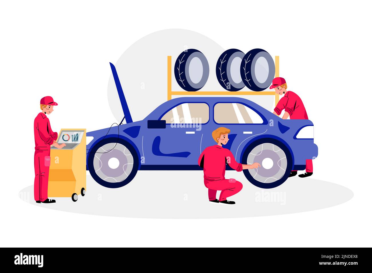 Auto Service Illustration concept. Flat illustration isolated on white ...