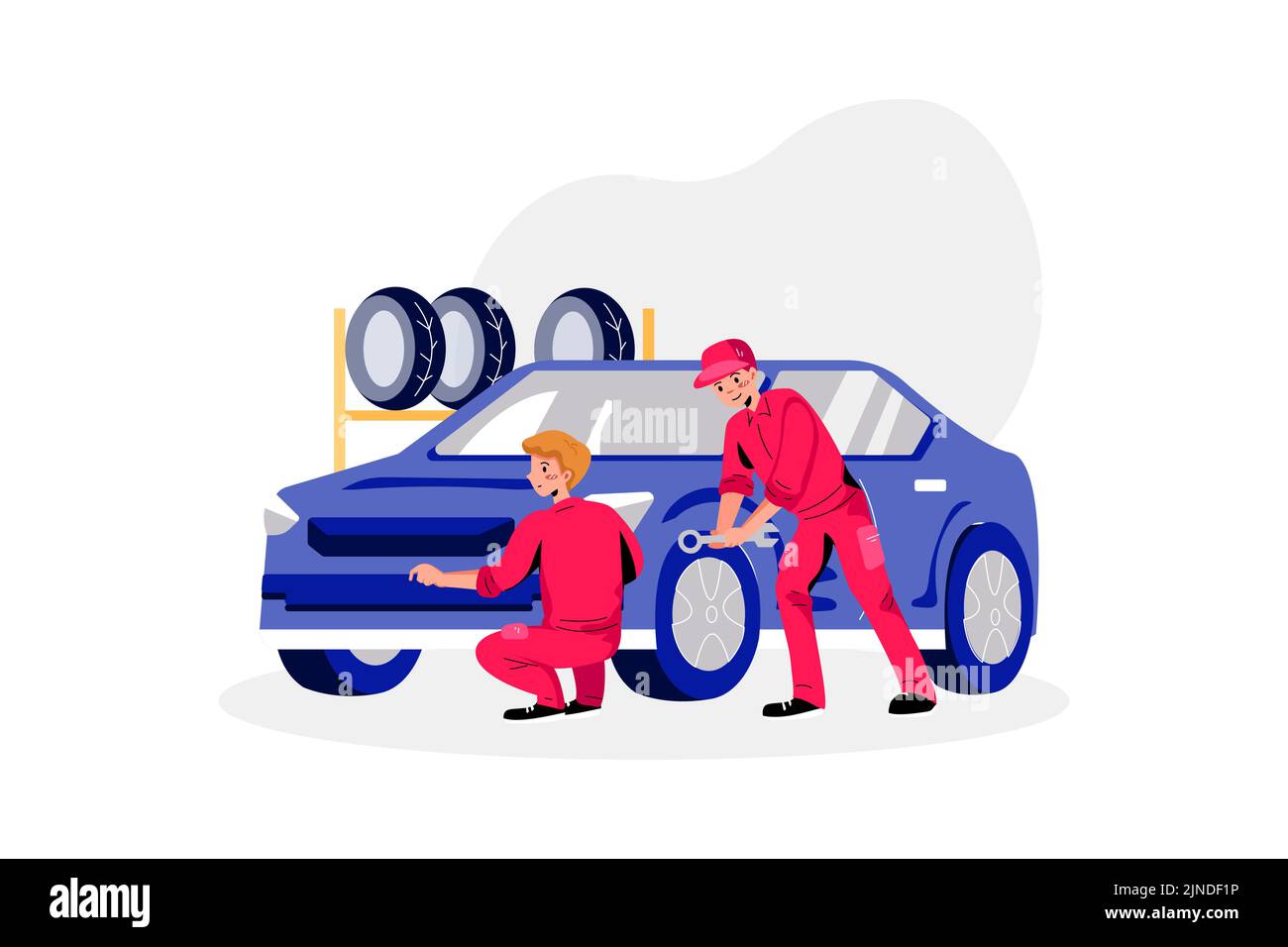 Auto Service Illustration concept. Flat illustration isolated on white ...