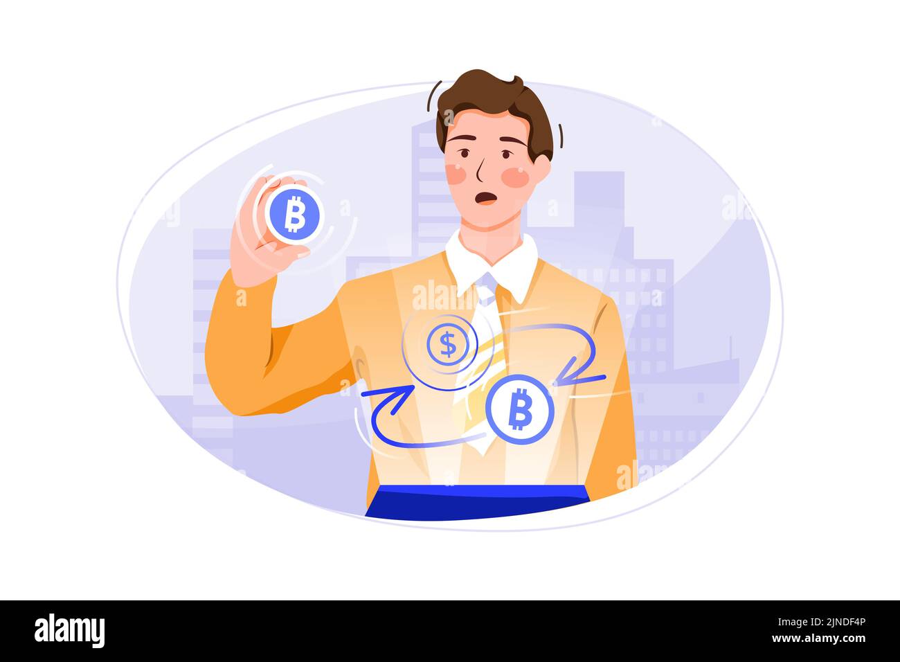 Crypto Currency Illustration concept. Flat illustration isolated on ...