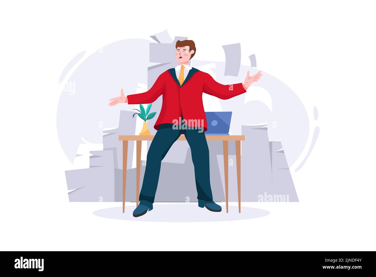 Business Office Illustration concept. Flat illustration isolated on ...