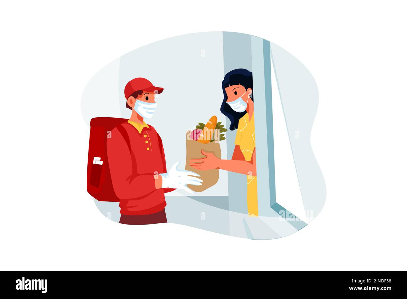 Food Delivery Illustration concept. Flat illustration isolated on white ...