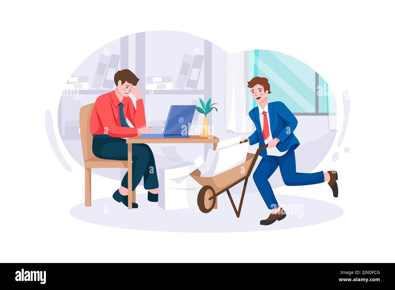Business Office Illustration concept. Flat illustration isolated on ...