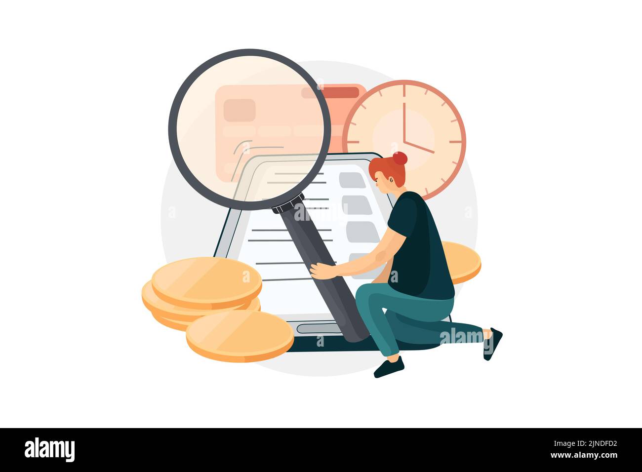 Digital World Illustration concept. Flat illustration isolated on white ...