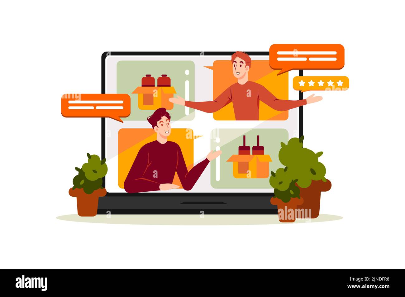 Online Review Illustration concept. Flat illustration isolated on white ...