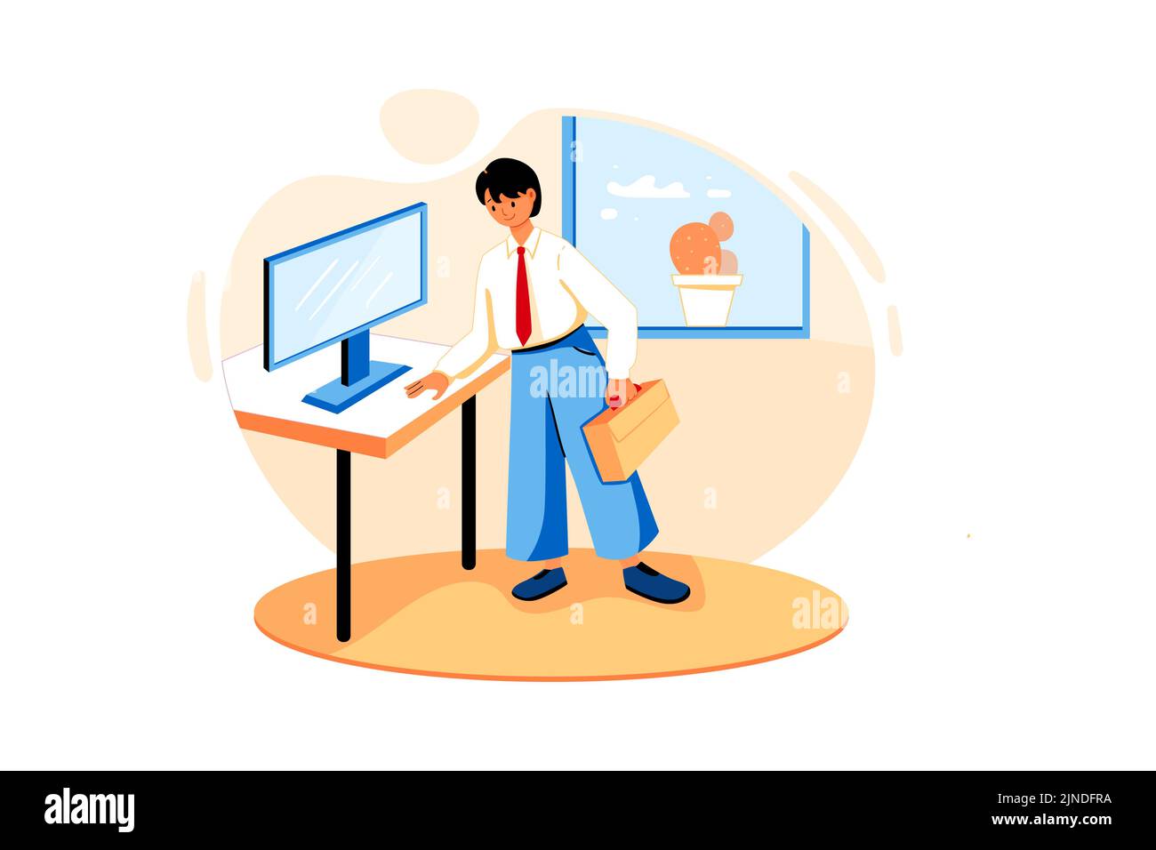 Office Work Illustration concept. Flat illustration isolated on white ...