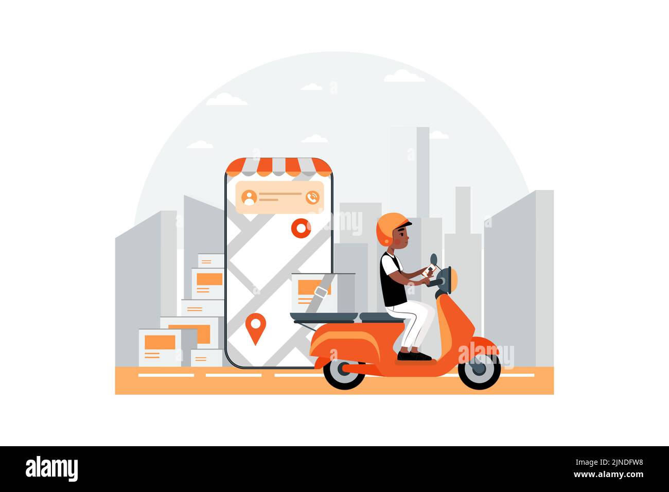 Delivery Service Illustration concept. Flat illustration isolated on ...