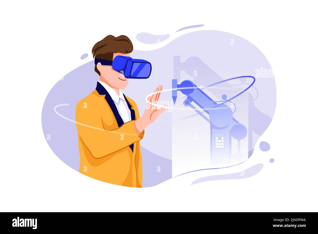 Virtual Reality Illustration concept. Flat illustration isolated on ...