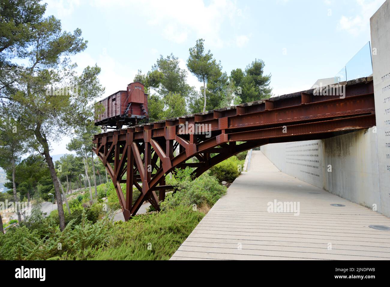 The wagon (or cattle car) monument in memory of those deported by rail ...