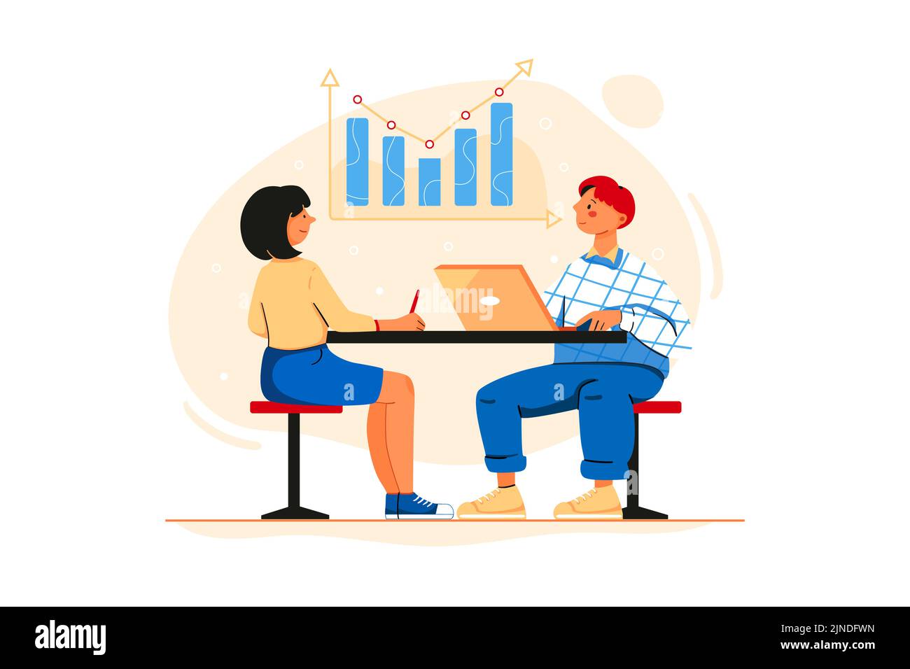 Office Work Illustration concept. Flat illustration isolated on white ...