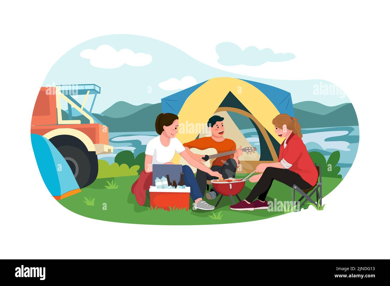 Outdoor Activities Illustration concept. Flat illustration isolated on ...