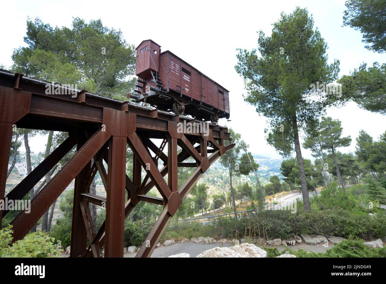 The wagon (or cattle car) monument in memory of those deported by rail ...