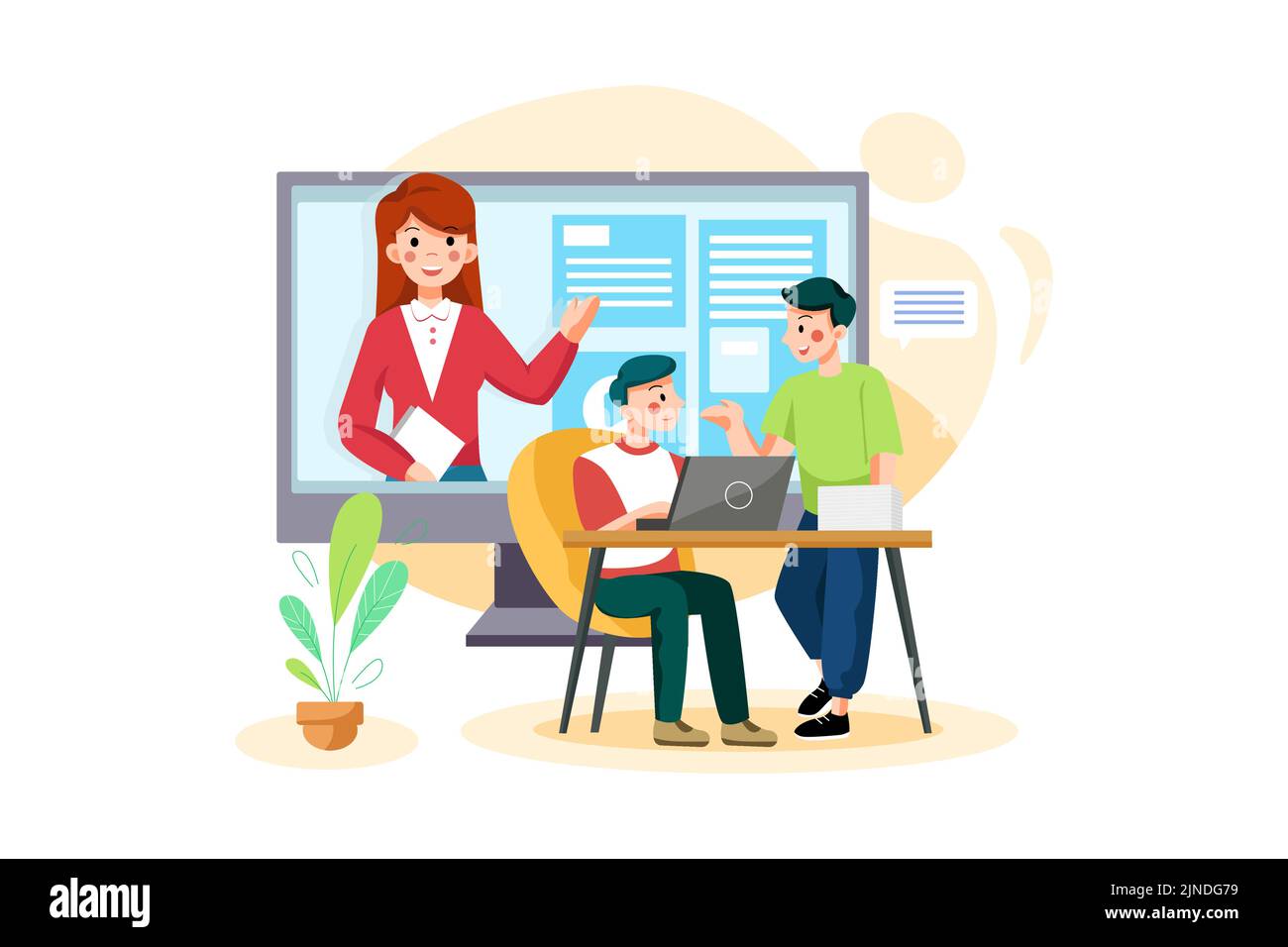 Online Course Illustration concept. Flat illustration isolated on white ...