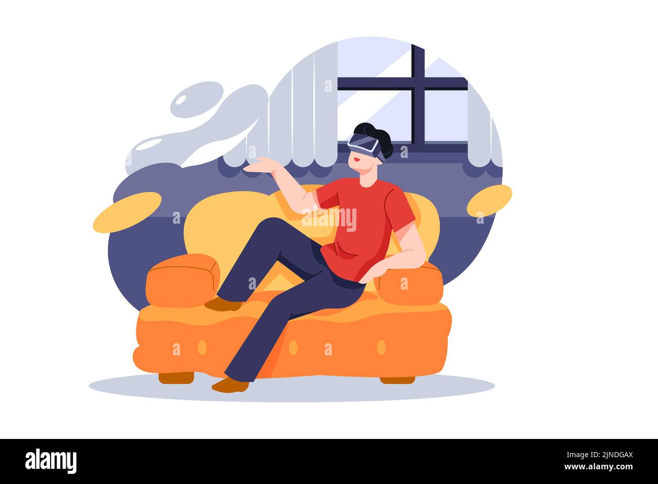 Virtual Reality Illustration concept. Flat illustration isolated on ...