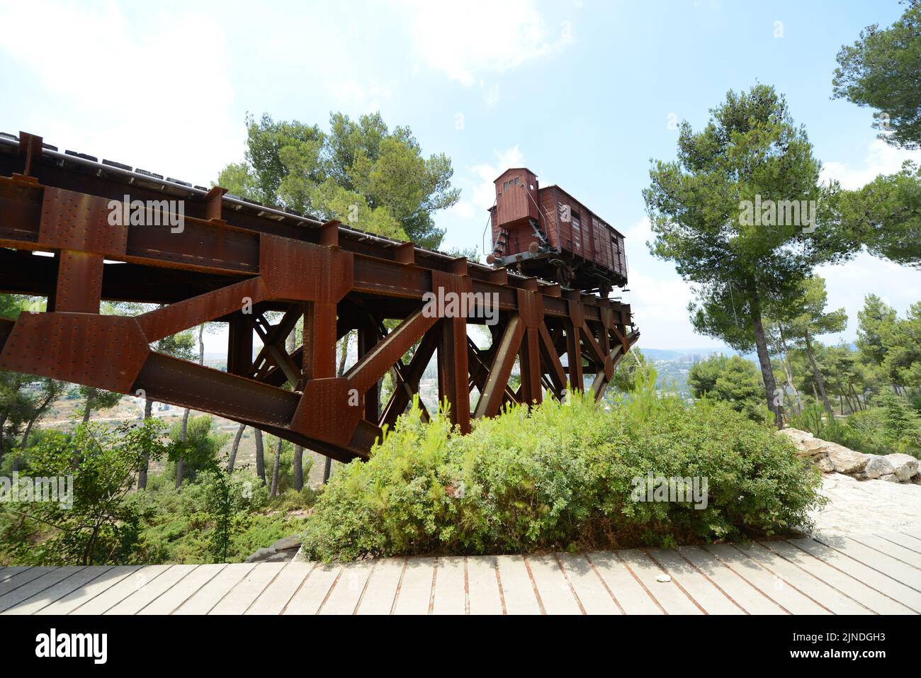 The wagon (or cattle car) monument in memory of those deported by rail ...