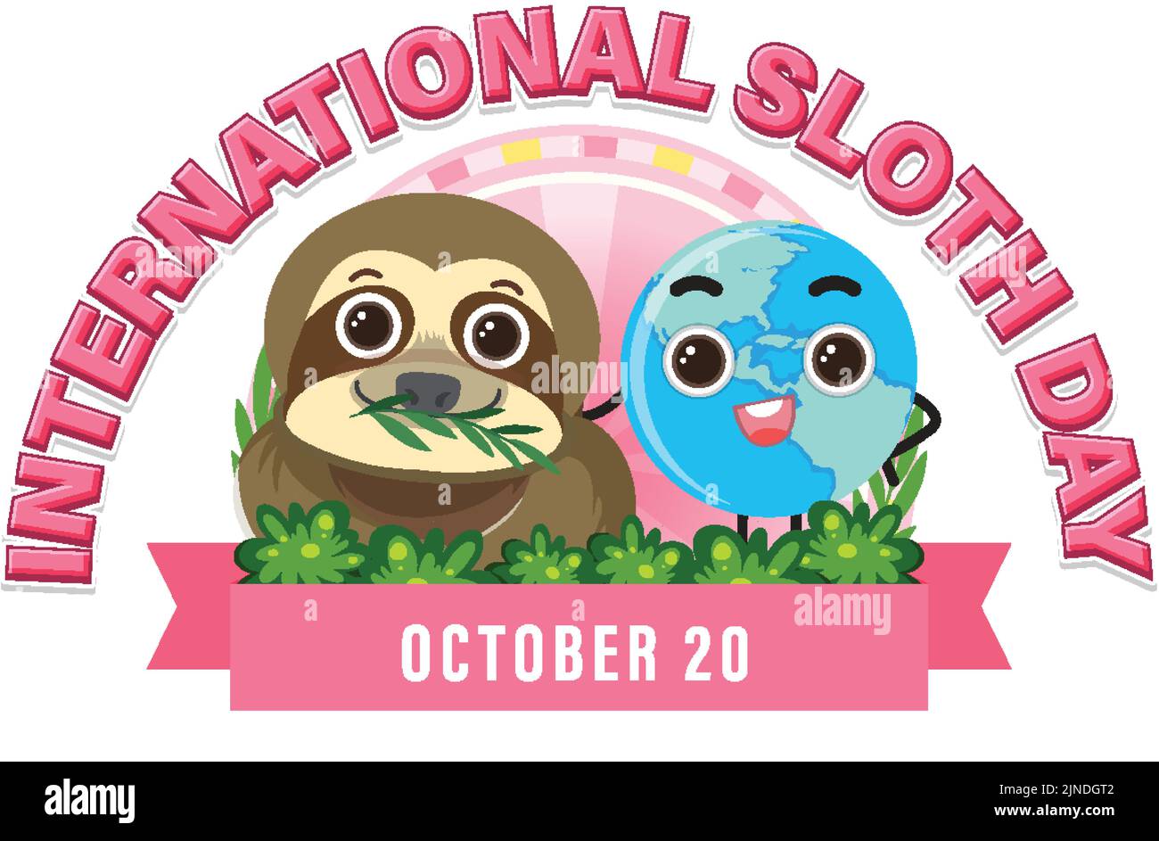 International sloth day banner concept vector illustration Stock Vector ...