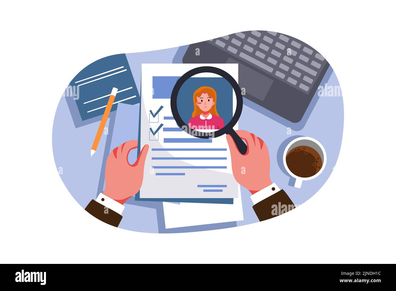 Recruitment Illustration concept. Flat illustration isolated on white ...