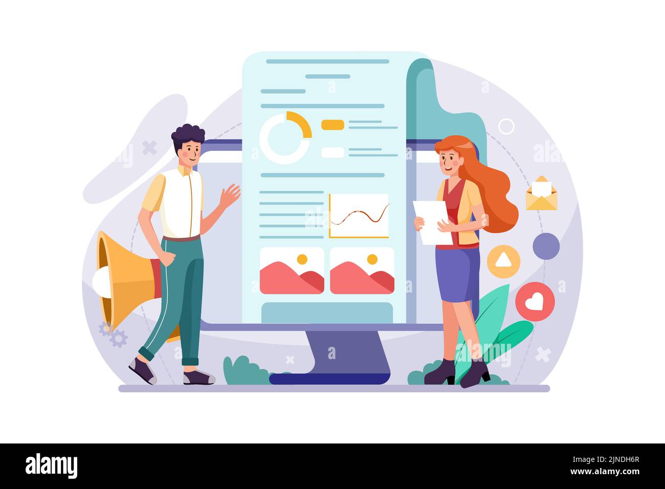 Agency Company Illustration concept. Flat illustration isolated on ...