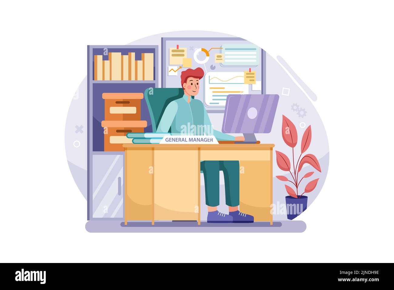 Agency Company Illustration concept. Flat illustration isolated on ...