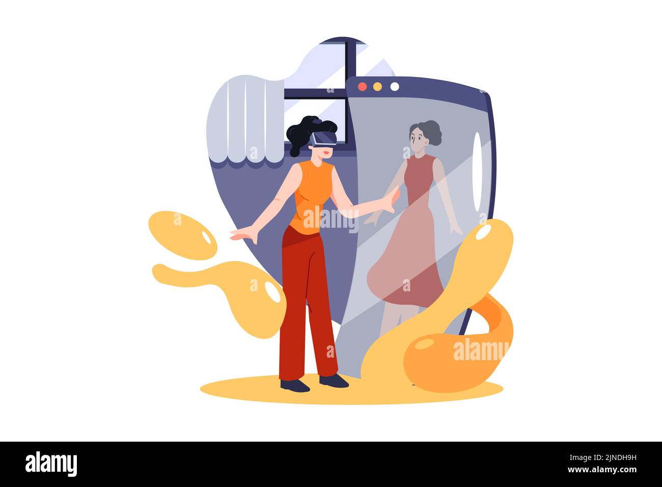 Virtual Reality Illustration concept. Flat illustration isolated on ...