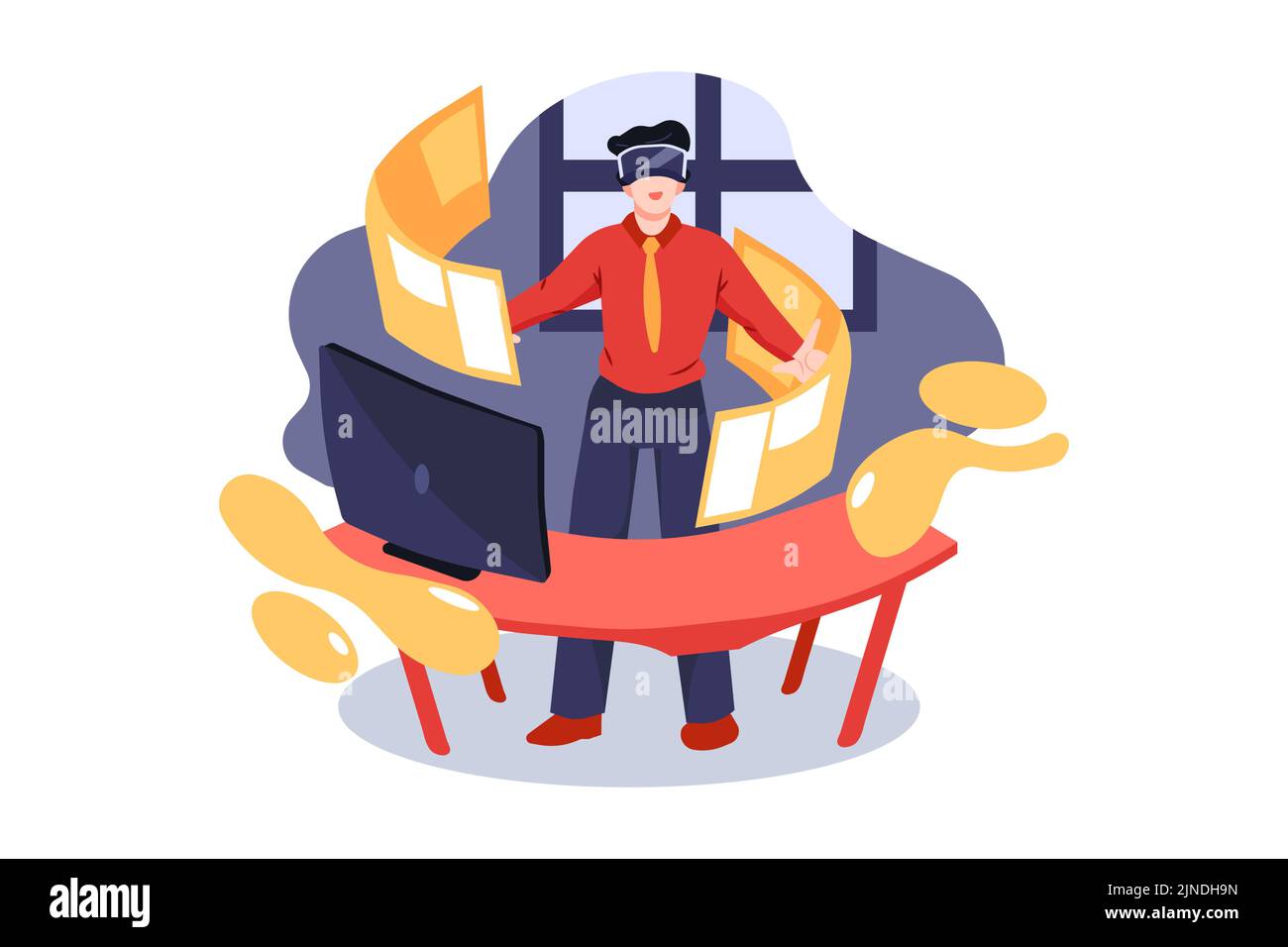 Virtual Reality Illustration concept. Flat illustration isolated on ...