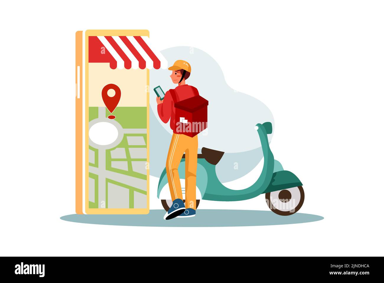 Food Delivery Illustration concept. Flat illustration isolated on white ...