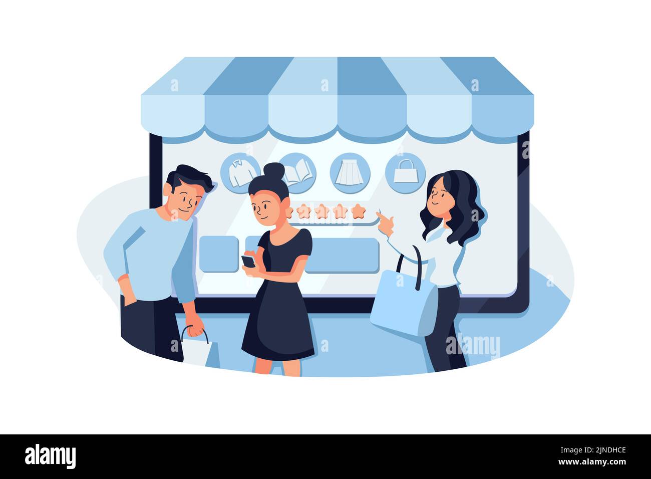 Online Review Illustration concept. Flat illustration isolated on white ...